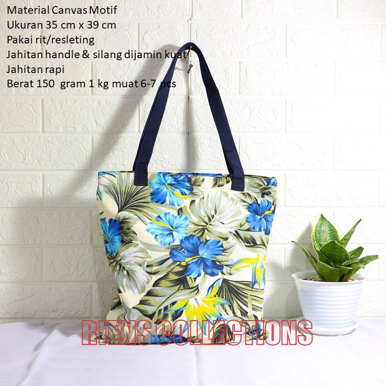 Jual TAS KANVAS TOTEBAG KANVAS MOTIF BUNGA SEPATU BIRU. Riens Collections Tas Jogja Tas Souvenir ...
