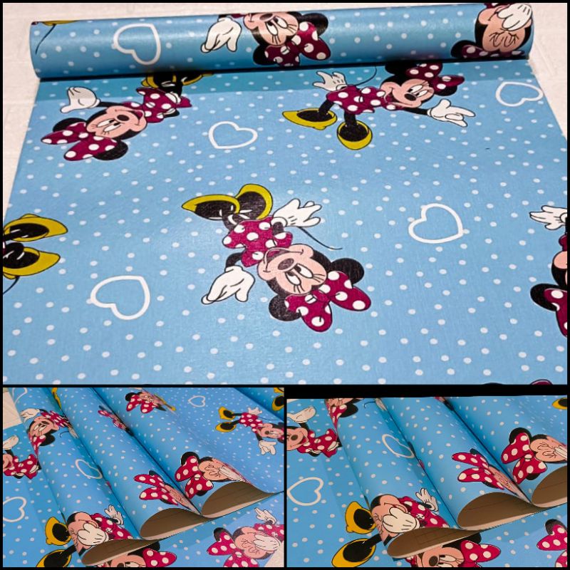 Jual Wallpaper Dinding Karakter Anak Micky Mouse Biru Sticker Dekorasi ...