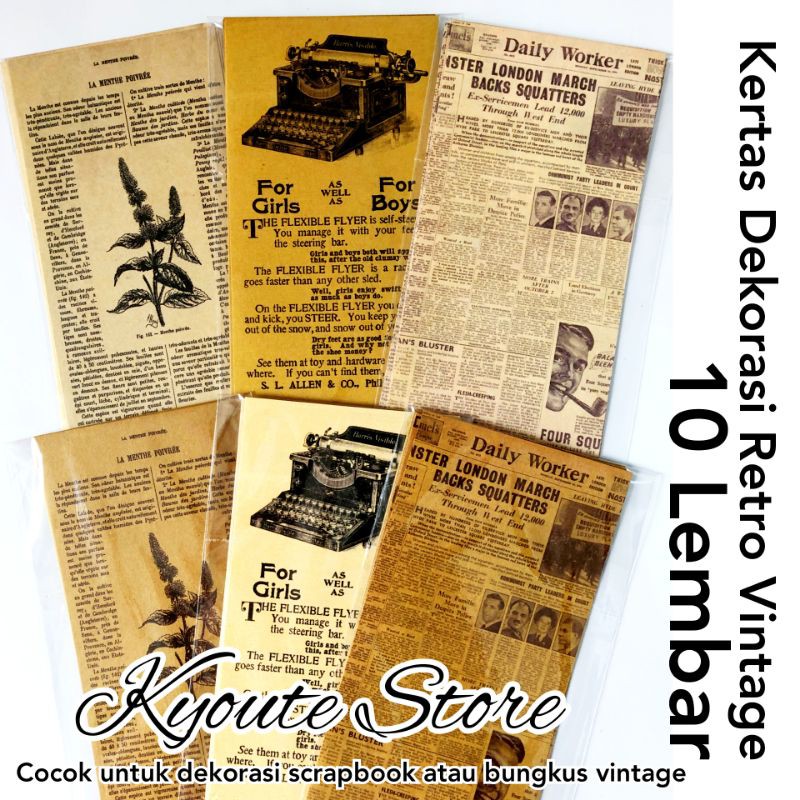Jual Kertas Hias Scrapbook Retro Vintage Jadul Old Aesthetic Dekorasi ...