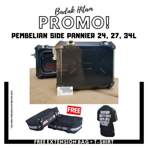 Jual Side - Box Samping Motor Badak Hitam Alumunium Pannier 27liter ...