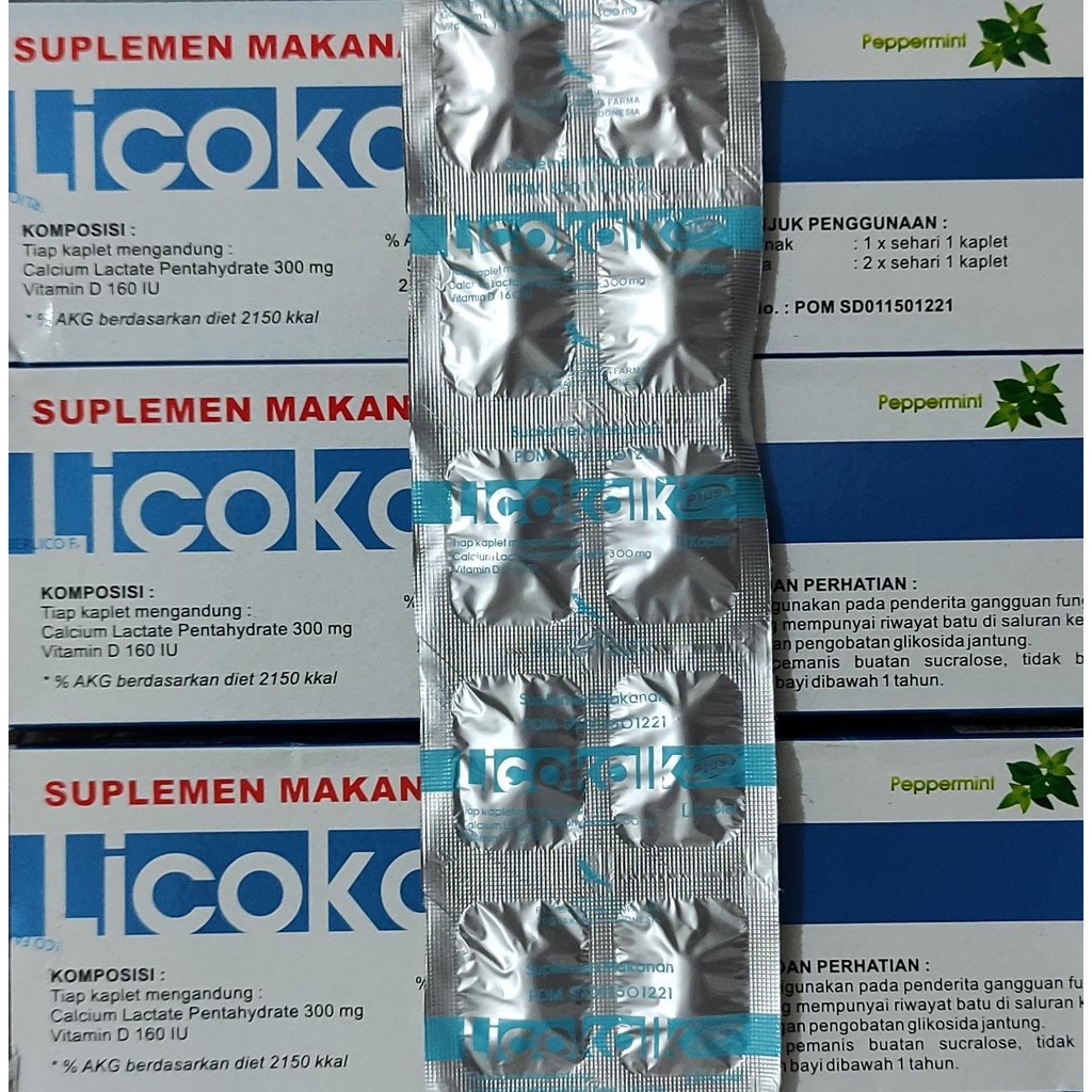 Jual Licokalk Plus 10 Kaplet / Vitamin Tulang dan Gigi / Kebutuhan ...