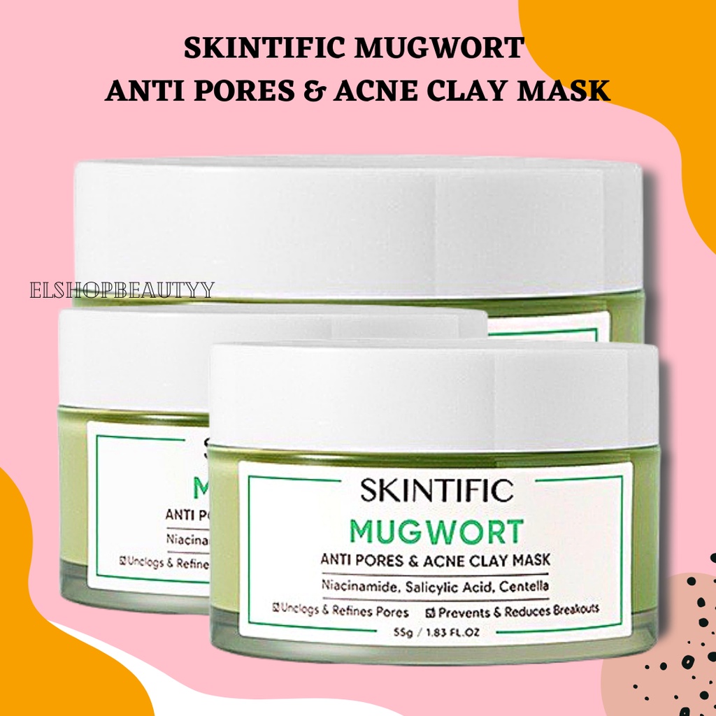 Jual SKINTIFIC MUGWORT ANTI PORES & ACNE CLAY MASK [FULL SIZE & SHARE ...