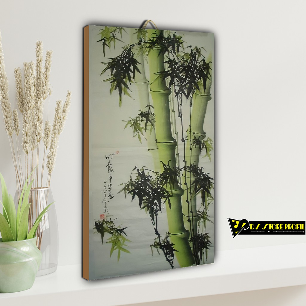 Jual WALLDECOR LUKISAN BAMBU HIASAN DINDING POSTER KAYU | Shopee Indonesia