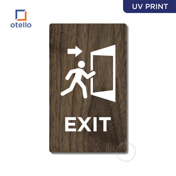 Jual Exit Sign Board Kayu Print Signage Label Petunjuk Tanda Arah ...