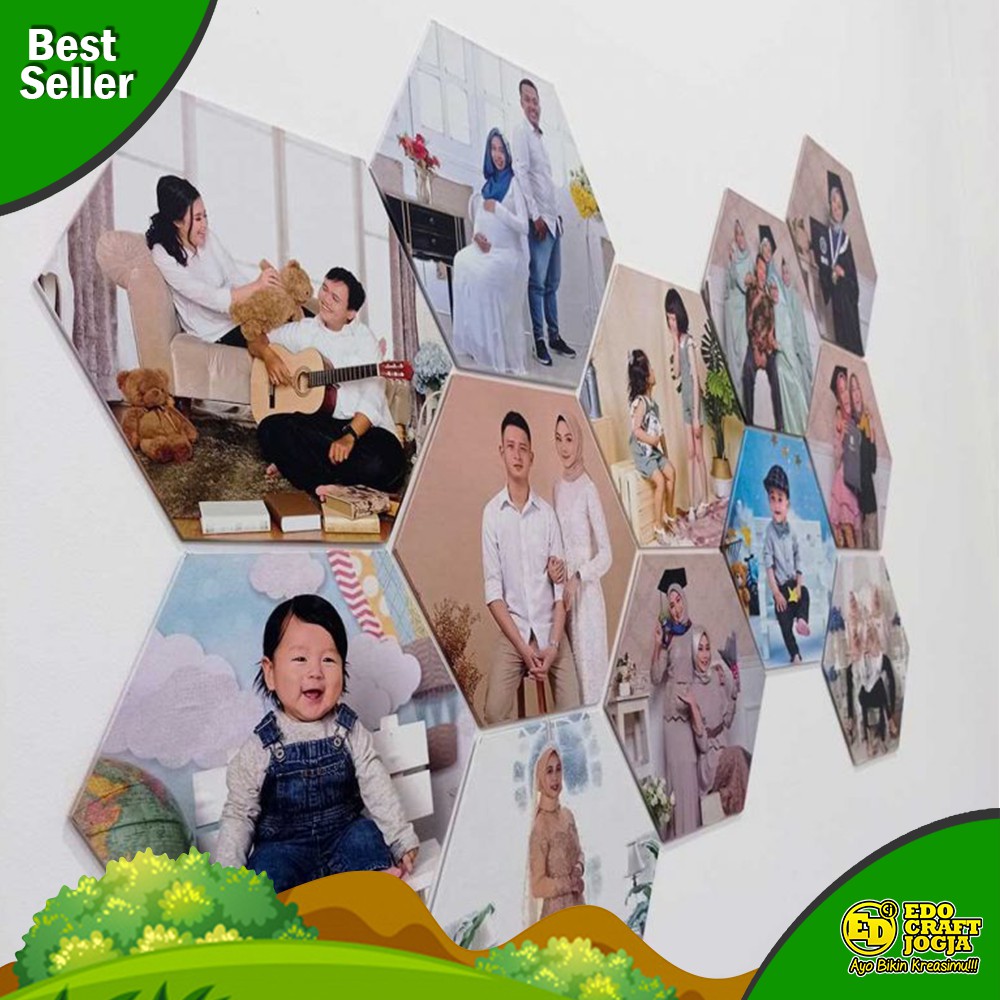 Jual Frame foto segi enam custom | Shopee Indonesia
