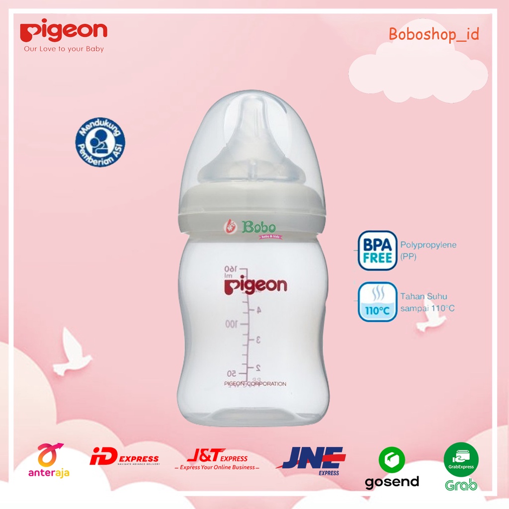 Jual PIGEON PR010317 BOTOL PP WIDE NECK 160 ML / BOTOL SUSU BAYI / BOTOL DOT | Shopee Indonesia