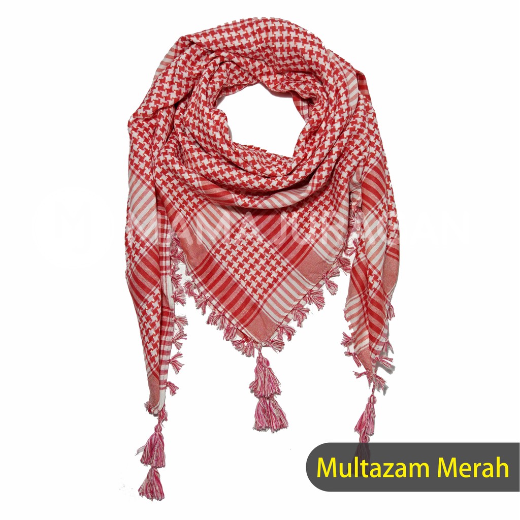 Jual Sorban Shemagh Multazam Slayer Merah/Sorban tenun/sorban murah ...