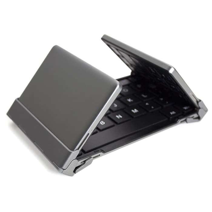 Jual Three Folding Magnetic Metal Bluetooth Portable Keyboard | Shopee ...