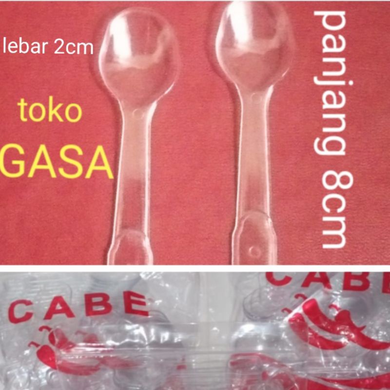 Jual sendok plastik kecil bening /sendok puding es krim agar agar ...