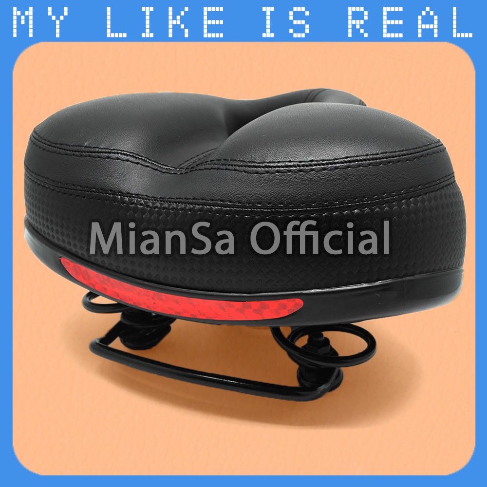 Jual MIANSA Jok Sadel Sepeda Busa Tebal Lebar dengan Reflective Tape ...