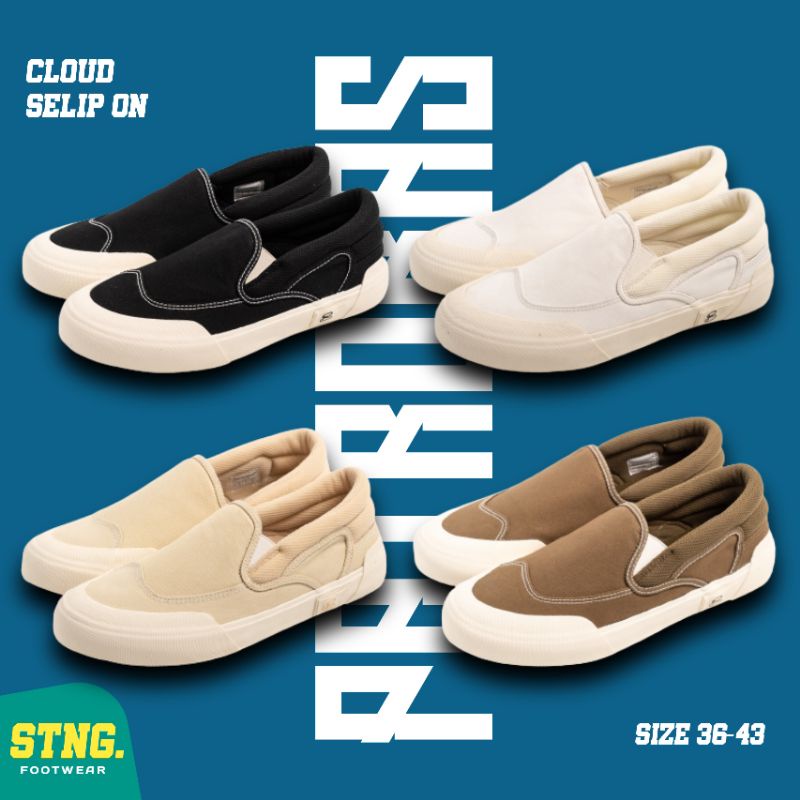 Jual PATROBAS CLOUD SLIP ON BLACK WHITE | WHITE | BEIGE | OLIVE | ALL ...