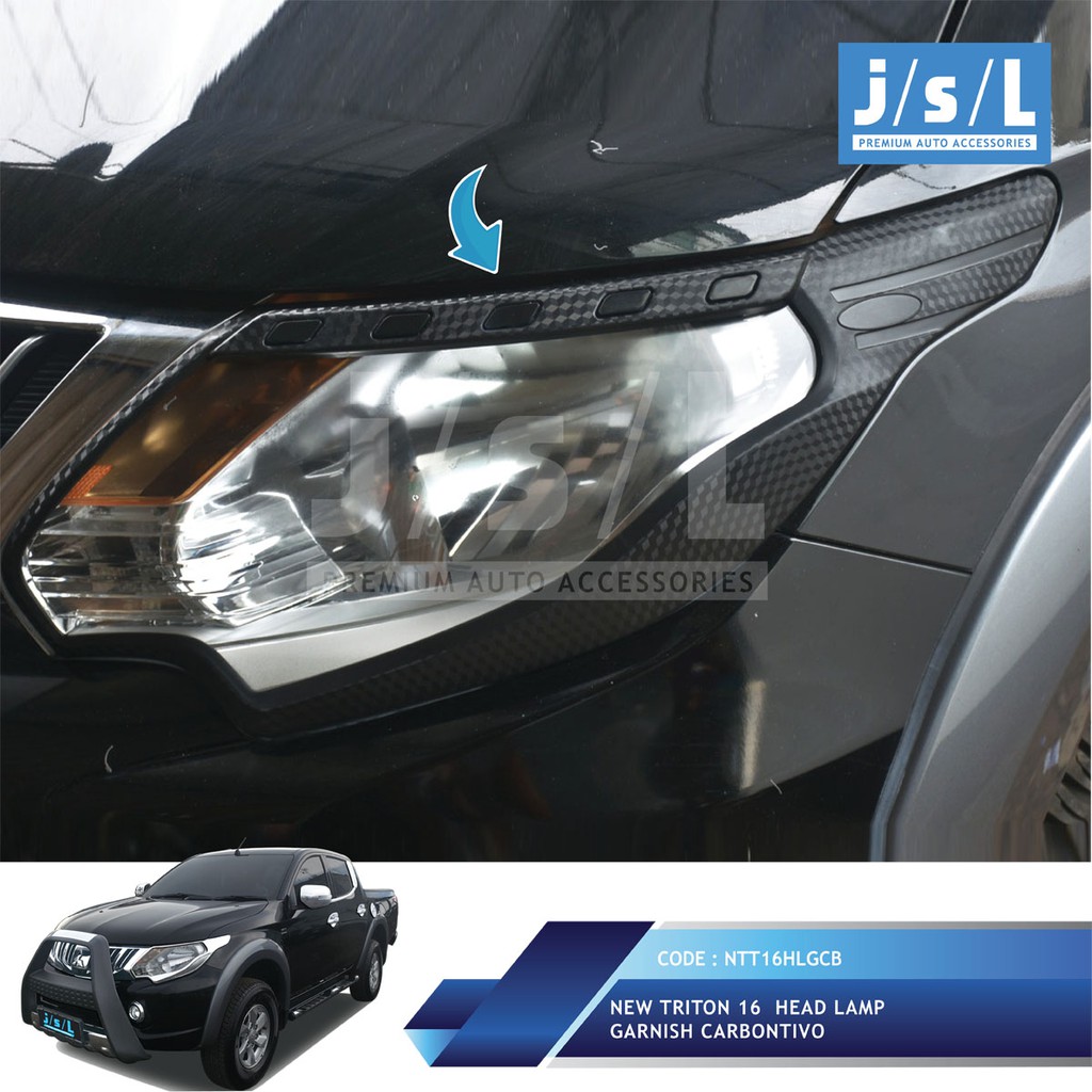 Jual All New Triton Garnish Lampu Depan Karbon/Head Lamp Garnish ...