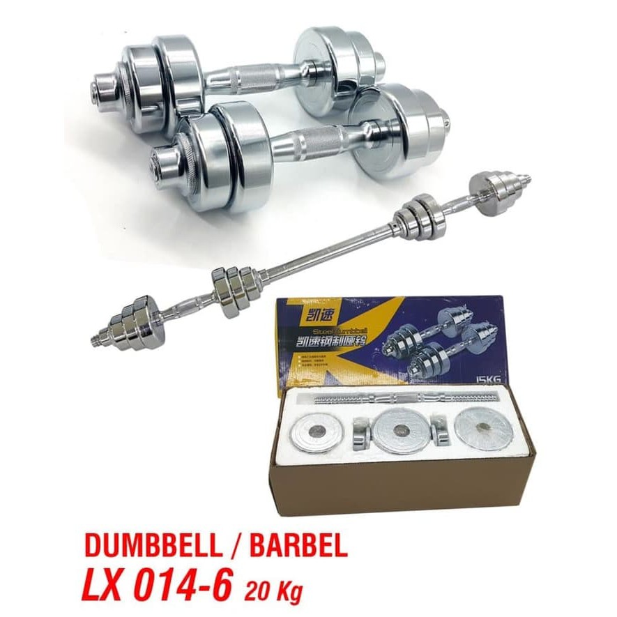 Jual Dumbel Barbel Set Max 20kg Tiang Angkat Beban Besi 2 Pcs LX 014-6 ...