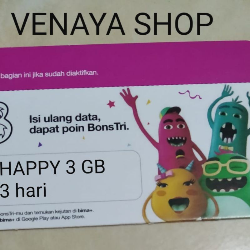 Jual Voucher TRI happy 3GB 3hari | Shopee Indonesia