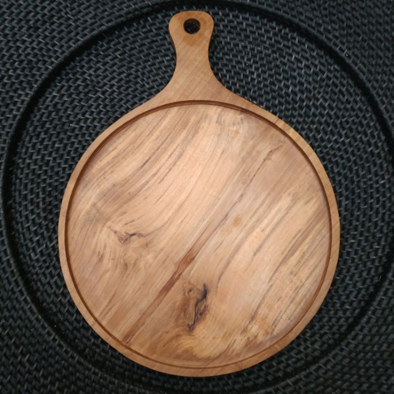 Jual Piring Kayu Jati Wooden Plate Perlengkapan Makan Piring Saji Pizza ...