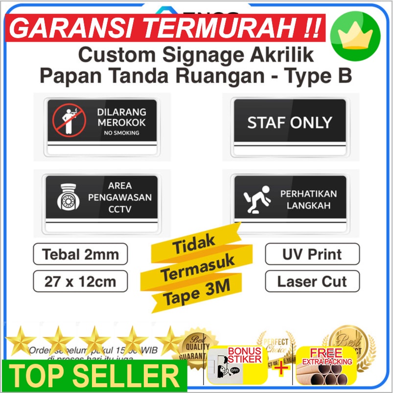Jual Murah PAPAN SIGNAGE / TANDA / SIGN / TULISAN ACRYLIC / AKRILIK ...