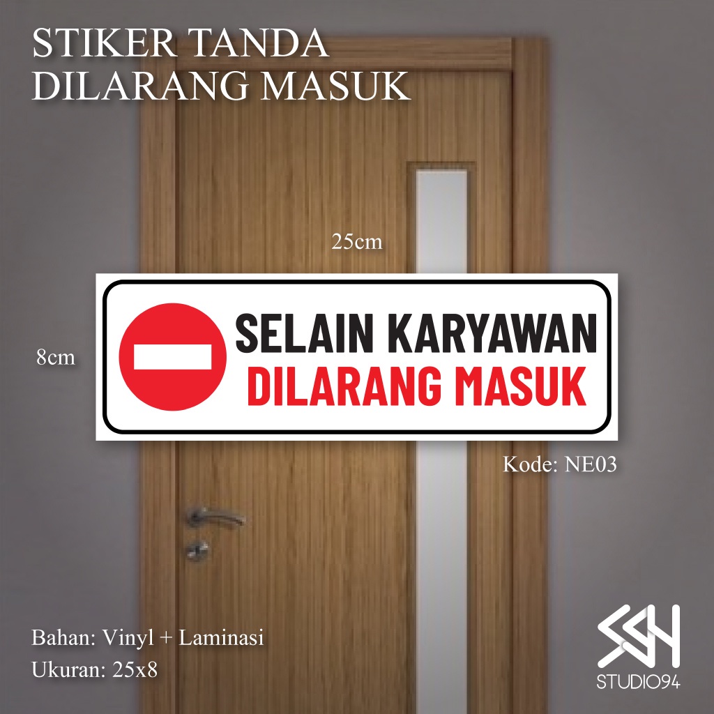Jual Stiker Larangan Sticker Dilarang Masuk Staff Only | Shopee Indonesia