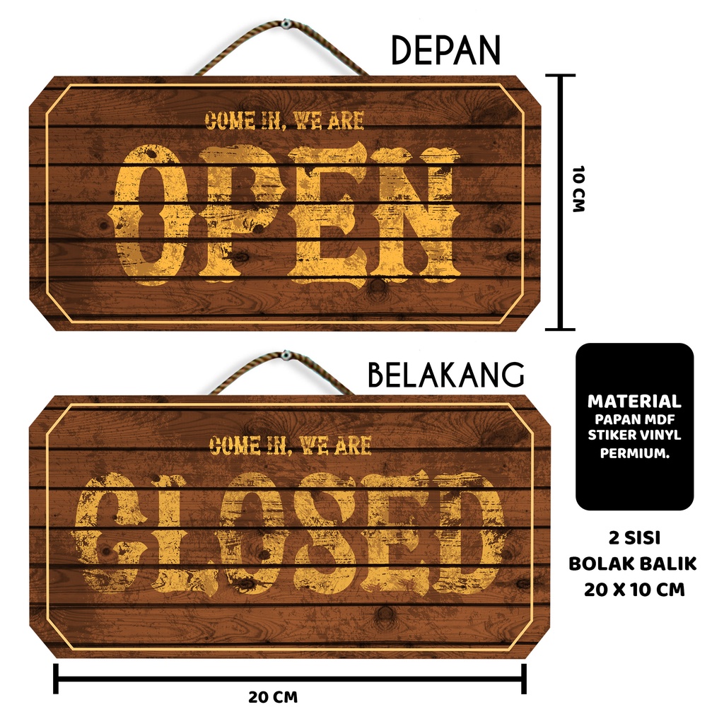 Jual WALL DECOR AESTHETIC OPEN CLOSE BOLAK BALIK SIGN KAYU MURAH ...