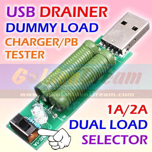 Jual Penguras USB Drainer Dummy Load 1A 2A Tester Charger Powerbank ...