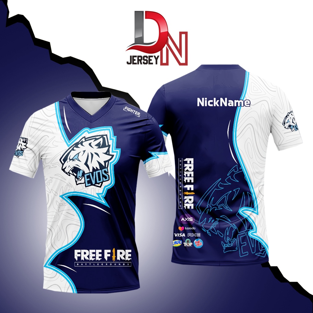 Jual JERSEY BAJU KAOS ANAK DAN DEWASA EVOS 2021 GAME FREEFIRE FF MOBILE LEGENDS ML GRATIS NAMA ...
