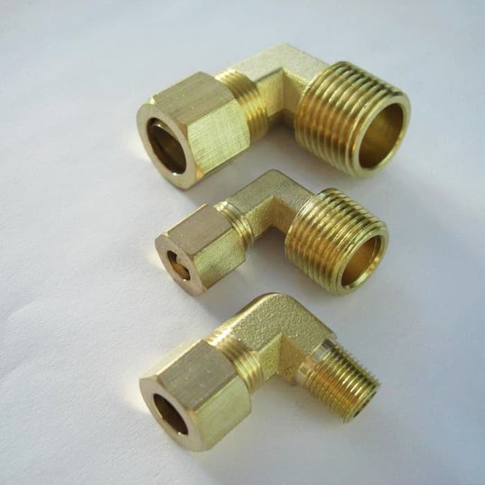Jual WM Compression Fitting Nepel Sambungan Tembaga Male Elbow 1/4-9.52 ...