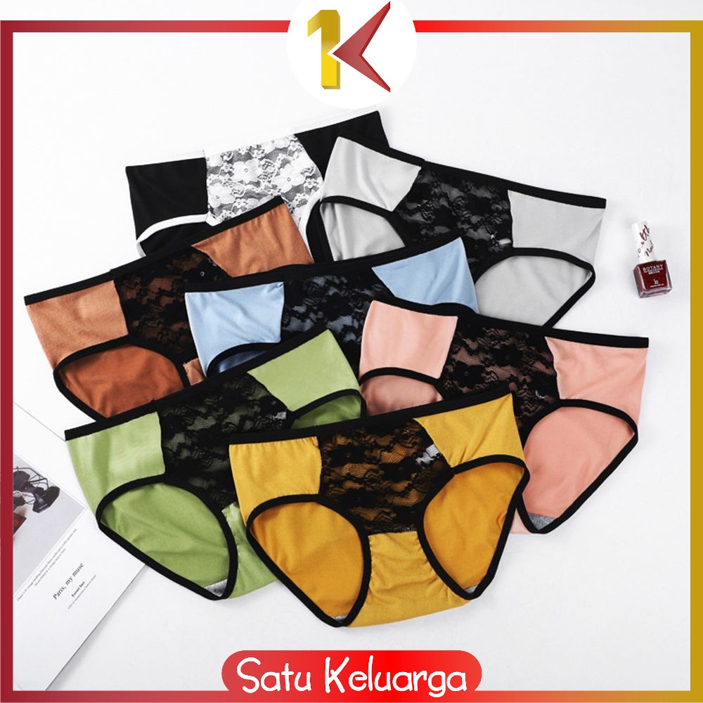 Jual SK-P130 Celana Dalam List Hitam Renda Bunga / Undies Wanita Import ...