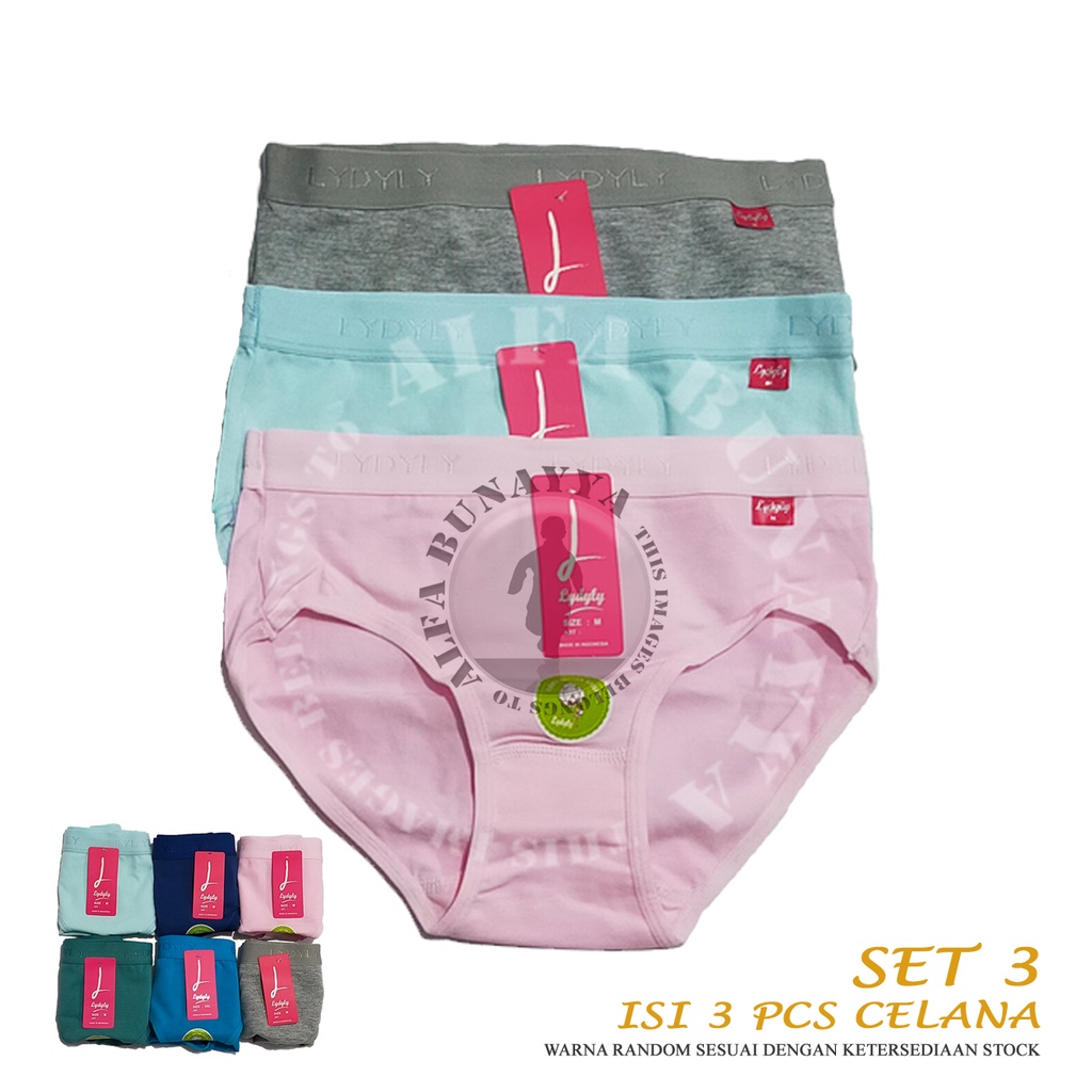 Jual 3 Celana Dalam Wanita L 002 - LYDYLY - LIDYLY- CD Pakaian Dalam - Underwear | Shopee Indonesia