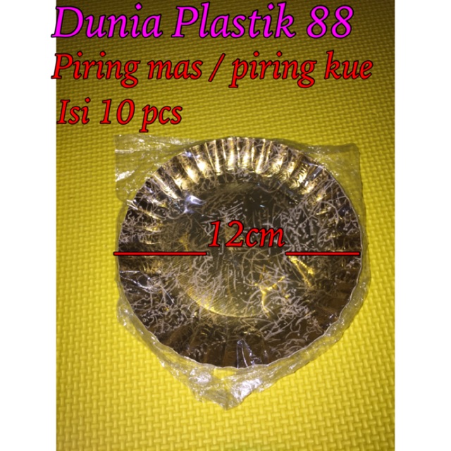 Jual Isi 10pcs PIRING MAS EKONOMIS kertas kue cake tart ulang tahun mas EMAS KECIL paper plate ...