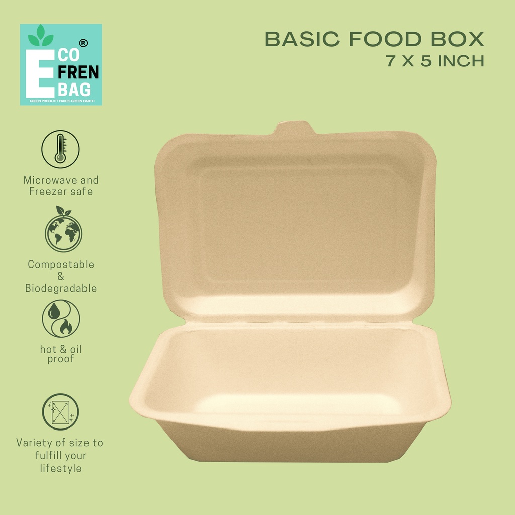 Jual ECOFRENBAG FDA Approved Lunch Box bagasse ramah lingkungan basic ...