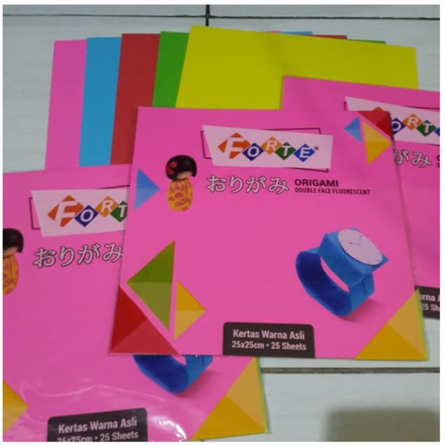 Jual Kertas Lipat ( Origami ) Forte ukuran 25 x 25 cm - 25 lbr | Shopee ...