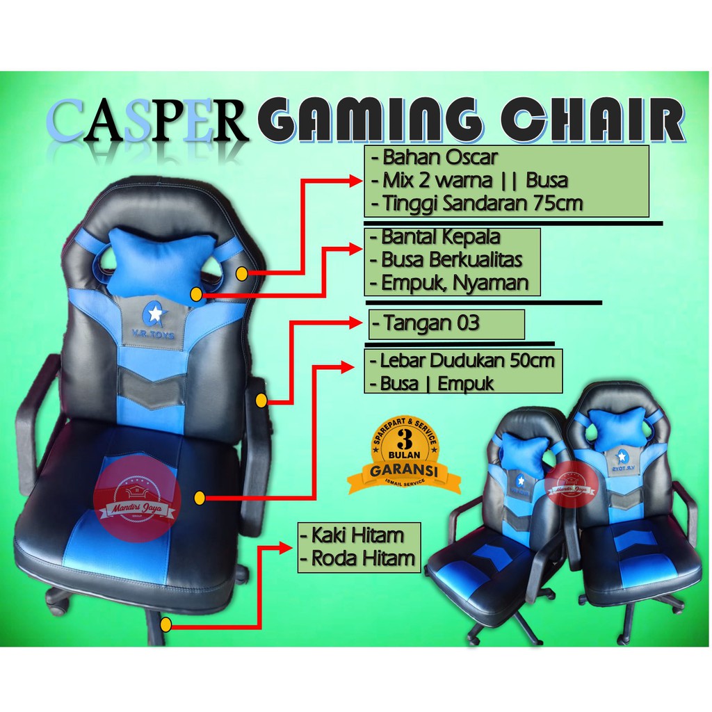 Jual Produsen Kursi Gaming Casper 03, Berkualitas, garansi, youtubers, gaming, paling murah ...