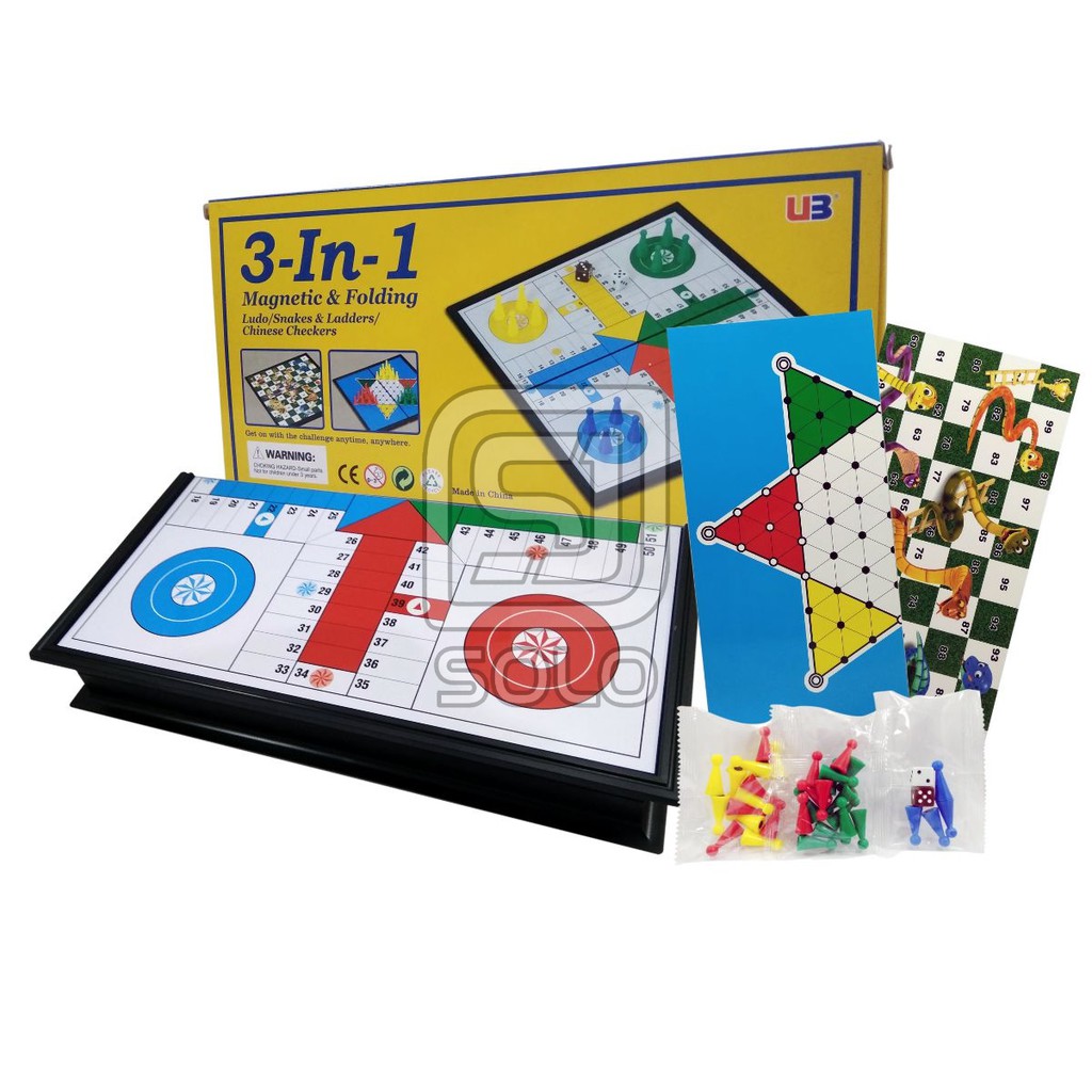 Jual Mainan Ludo 3in1 4in1 MUP 4in1 Magnetic Board Ludo Halma Ular ...
