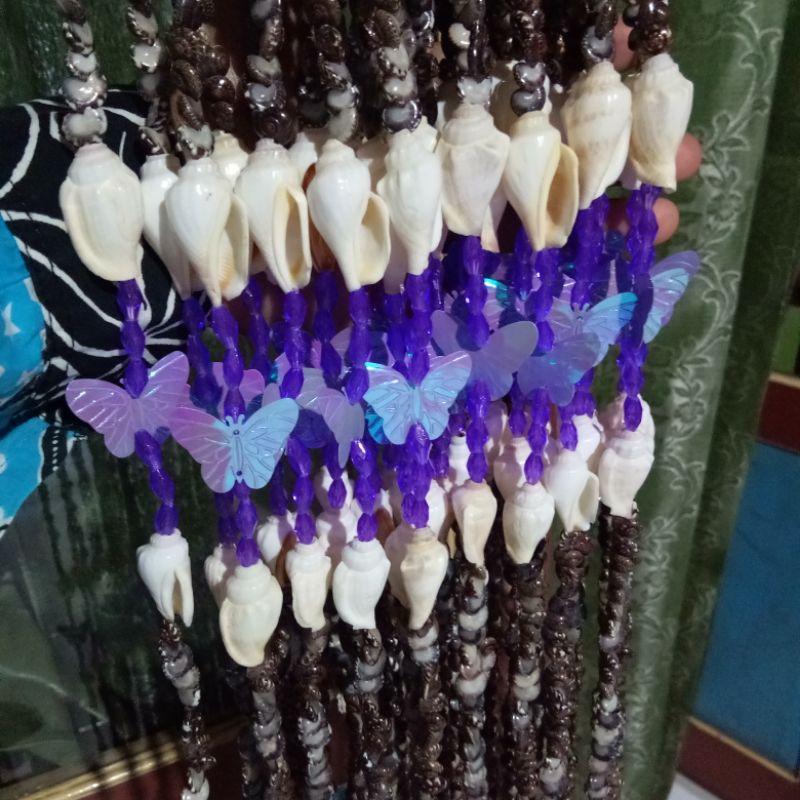 Jual Tirai pintu kerang kombinasi kupu kupu 20 untai | Shopee Indonesia