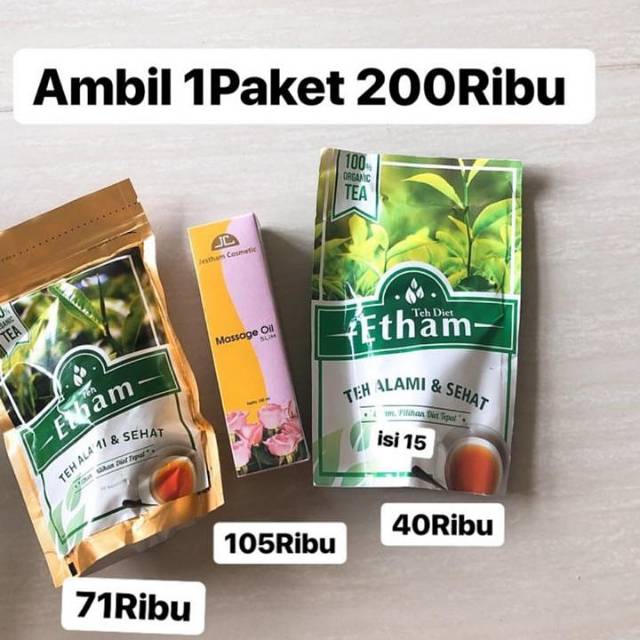 Jual Paket diet teh etham dan oil etham | Shopee Indonesia