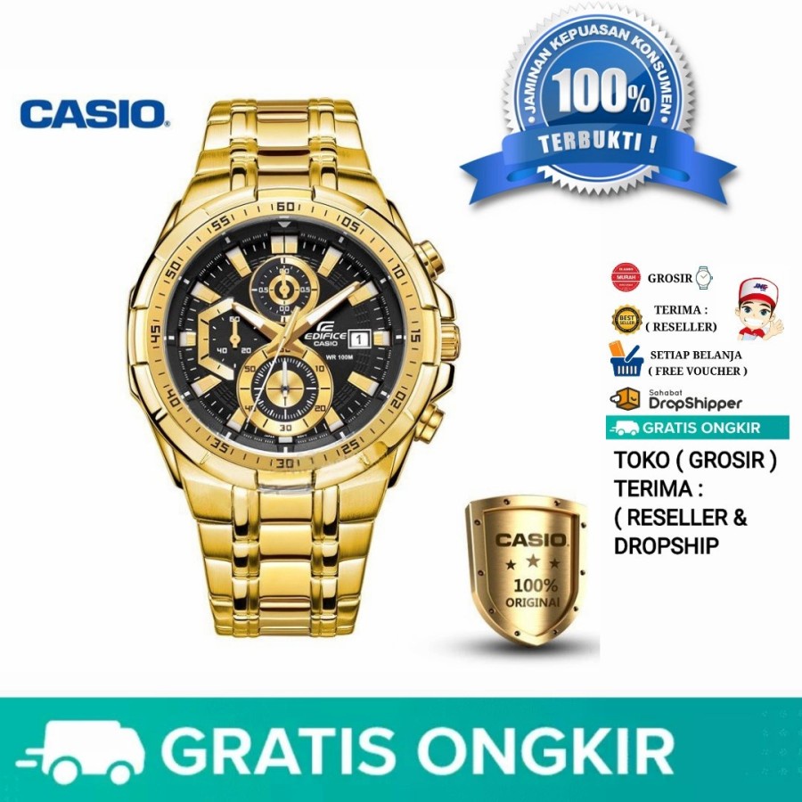 Jual COD!! Jam Tangan Pria Casio Edifice EFR539 Baterai Stainless Gold ...