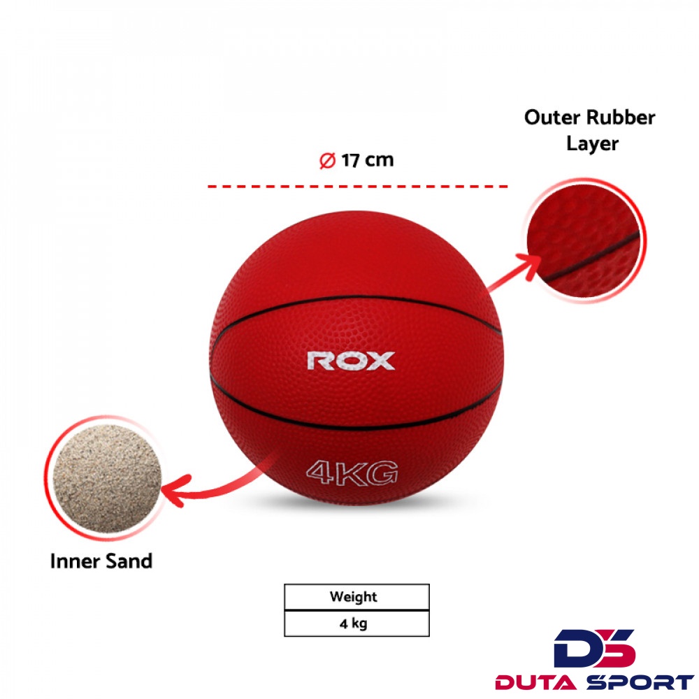 Jual Medicine Ball Exercise Bola Latihan 4Kg ROX Original | Shopee ...