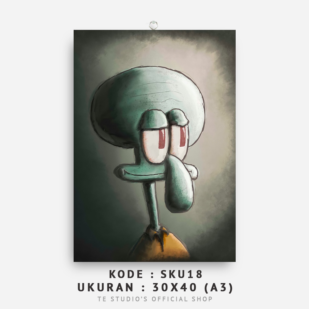 Jual Poster Lukisan Squidward Ukuran Besar A3 30x40cm Hiasan Dinding ...