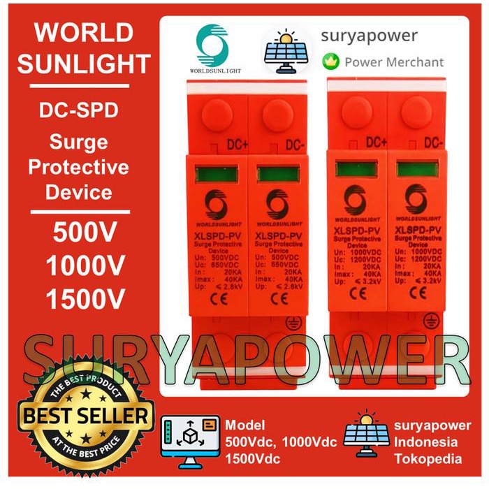 Jual Spd Dc - 500V 1000V 1500V - Surge Arrester Dc - Worldsunlight ...