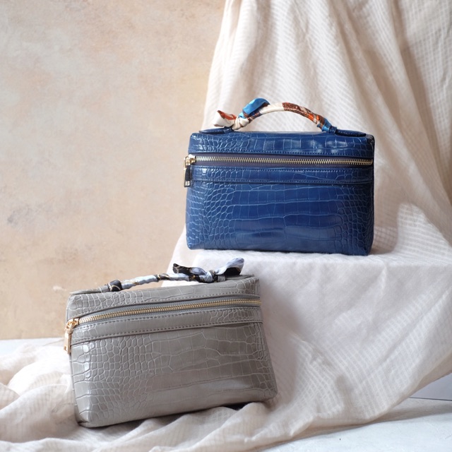 Jual Vallice - Vincii Bag in Croco Grey | Shopee Indonesia