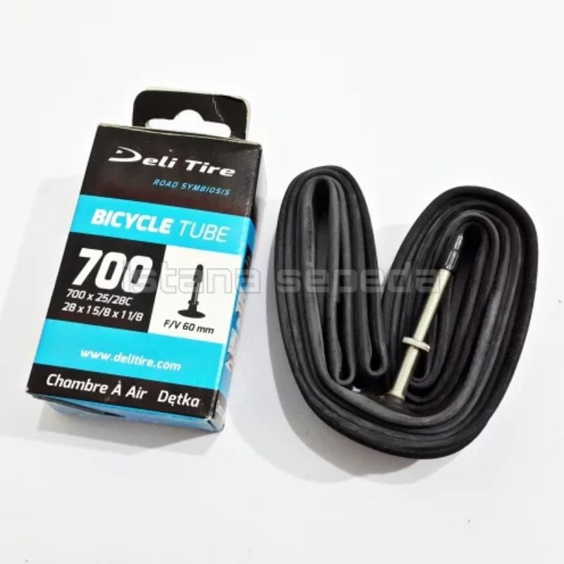 Jual BAN DALAM SEPEDA DELI TIRE 700c UKURAN 700x25 BISA SAMPAI 700x28 PENTIL KECIL FV PRESTA 6CM ...