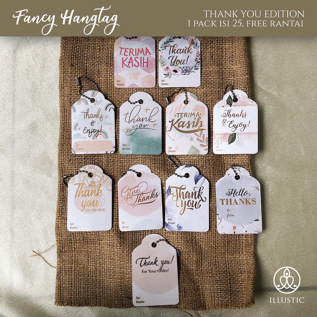 Jual Hang Tag Rantai Kartu Ucapan Thank You Selamat Menikmati untuk ...