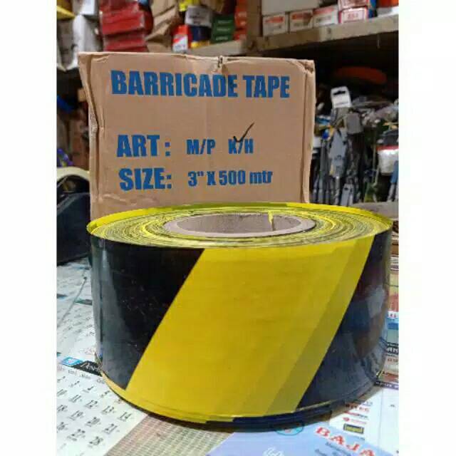 Jual POLICE LINE POLICELINE HITAM KUNING BARRICADE LINE 3 X 500 M ...