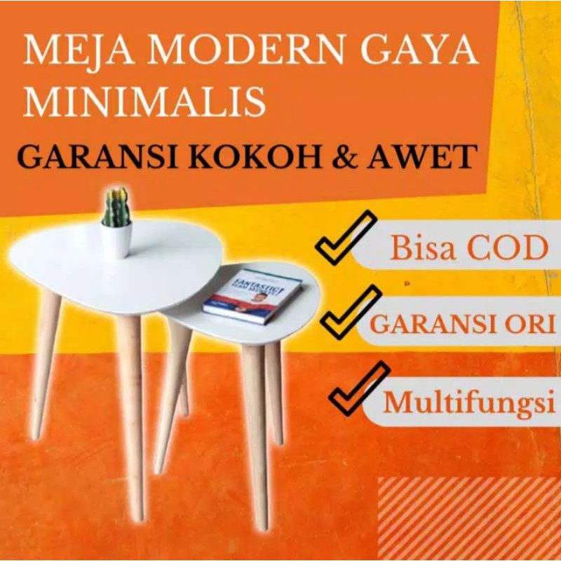 Jual MEJA MINIMALIS MEJA BULAT SCANDINAVIAN RUANG TAMU MEJA SEGITIGA ...