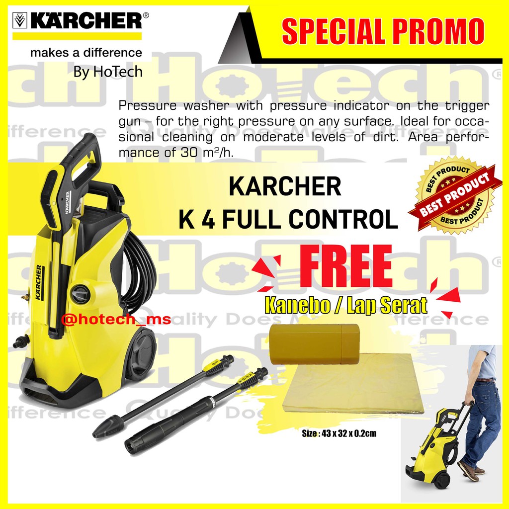 Jual Karcher K 4 FULL CONTROL High Pressure Washer + Bonus Lap KANEBO | Karcher High Pressure ...