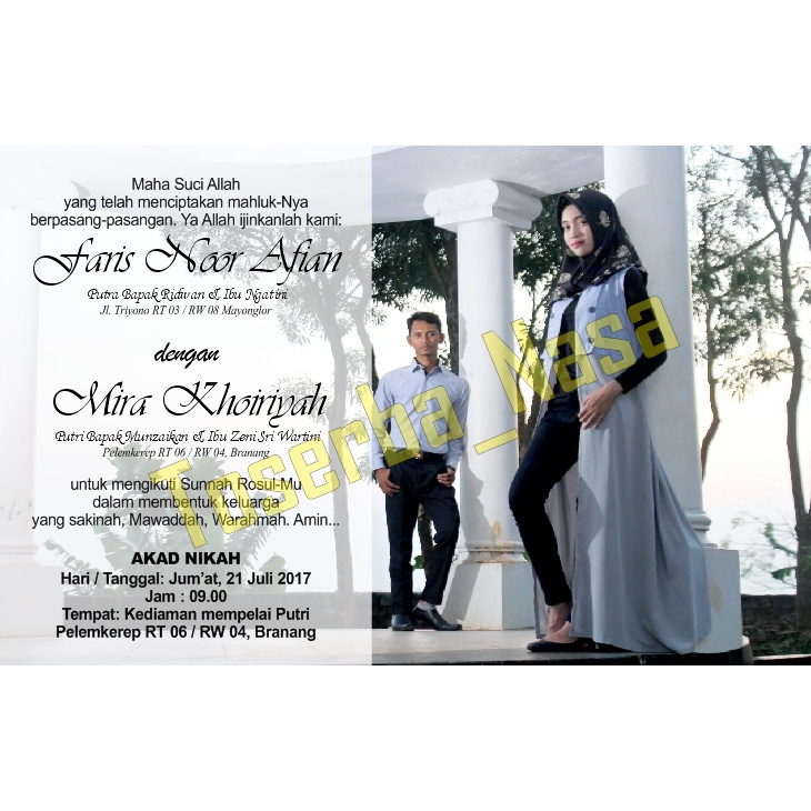 Jual Kartu Punjungan 9x5 cm undangan punjungan undangan besek undangan ...