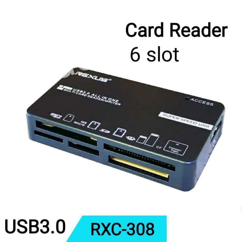 Jual Rexus Card Reader 6 slot USB 3.0 RXC-308 | Shopee Indonesia