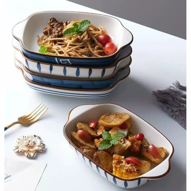 Jual VO - P 23 Piring Keramik Porselin Japan Style Dua telinga kuping ...