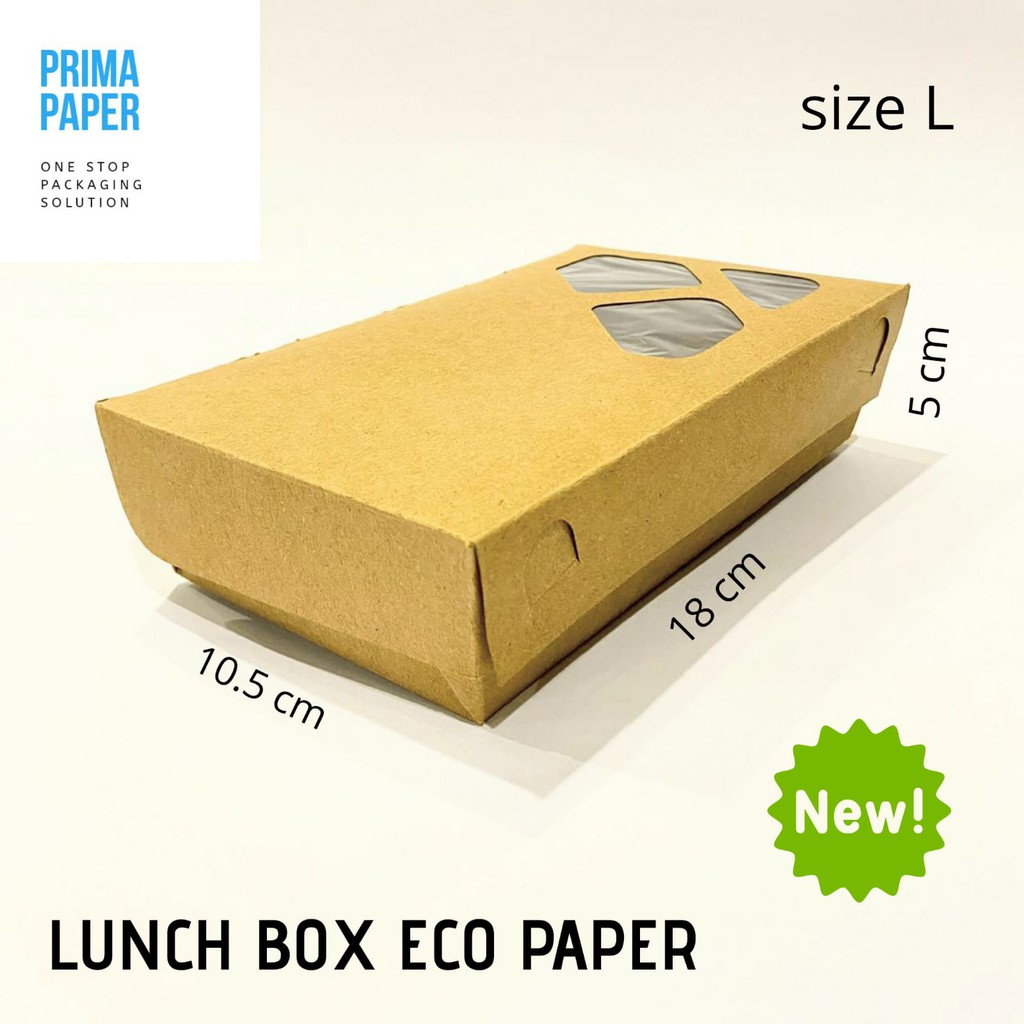 Jual PAPER LUNCH BOX SIZE L WINDOW / KOTAK MAKANAN / KOTAK TAKE AWAY ...