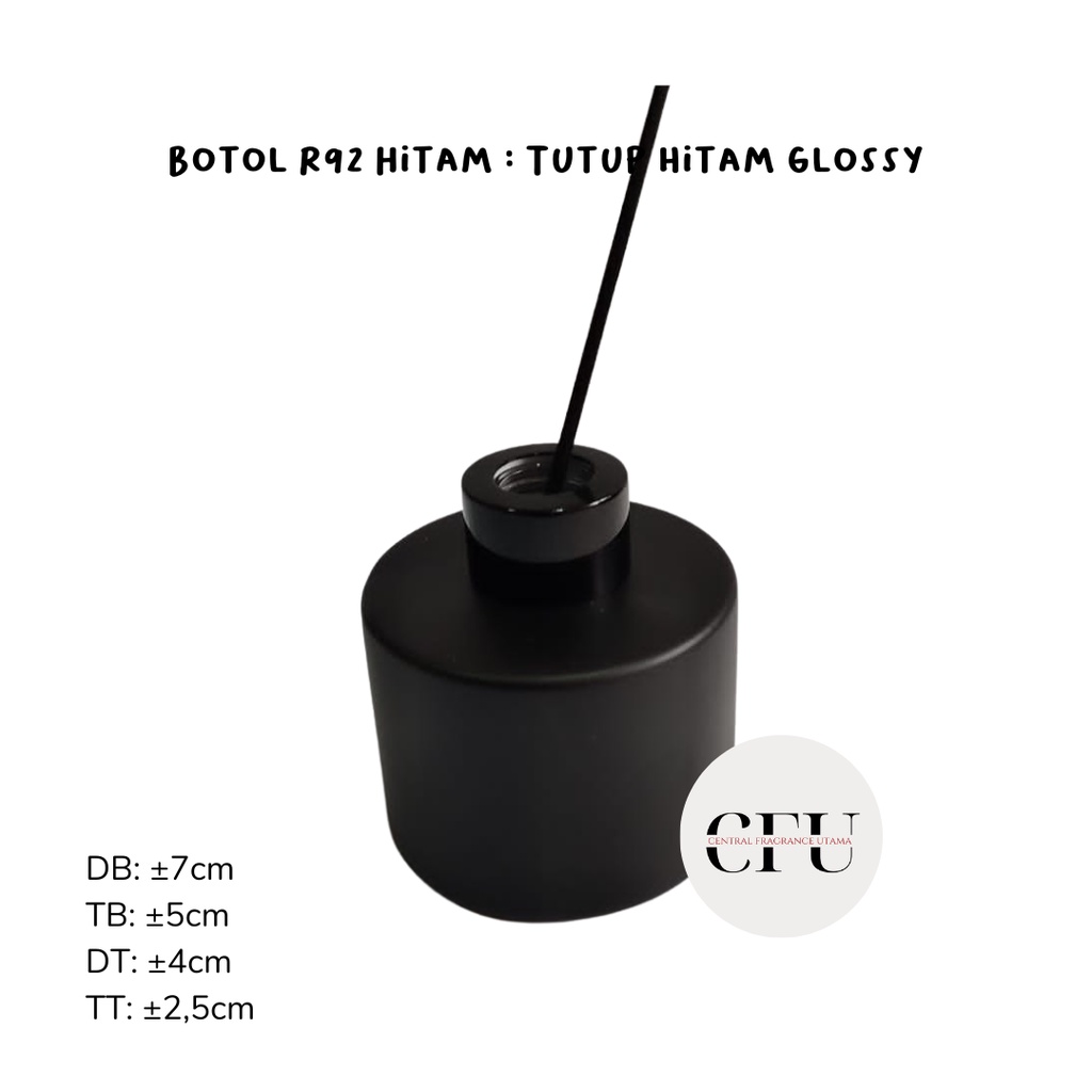 Jual Botol Diffuser 100 ML Tutup Hitam Glossy & Doff (Kode : R92 Hitam) | Shopee Indonesia
