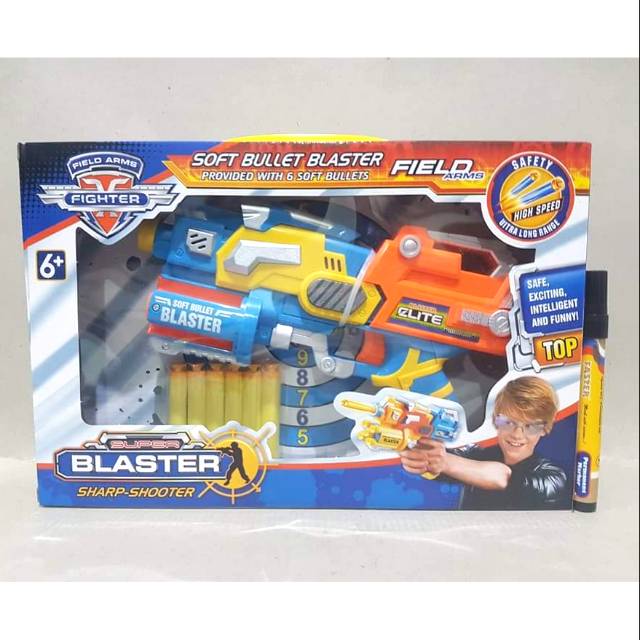 Jual Mainan blaster Soft bullet blaster Field arms fighter Super ...